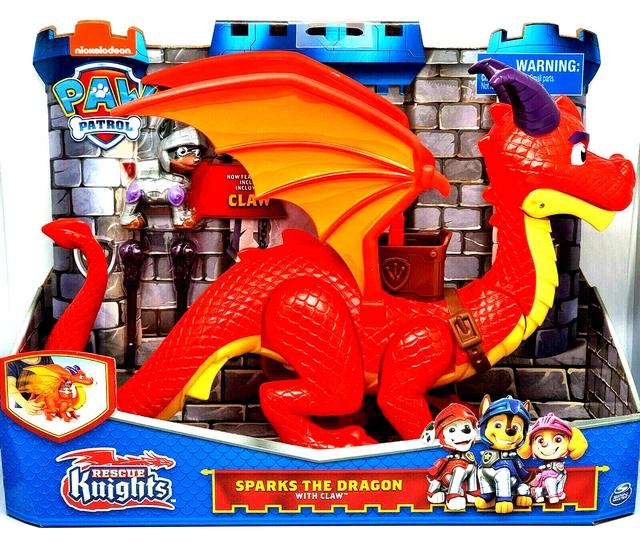 PAW PATROL RESCUE Knights Sparks the Dragon with Figur Claw EUR 34,90 ...