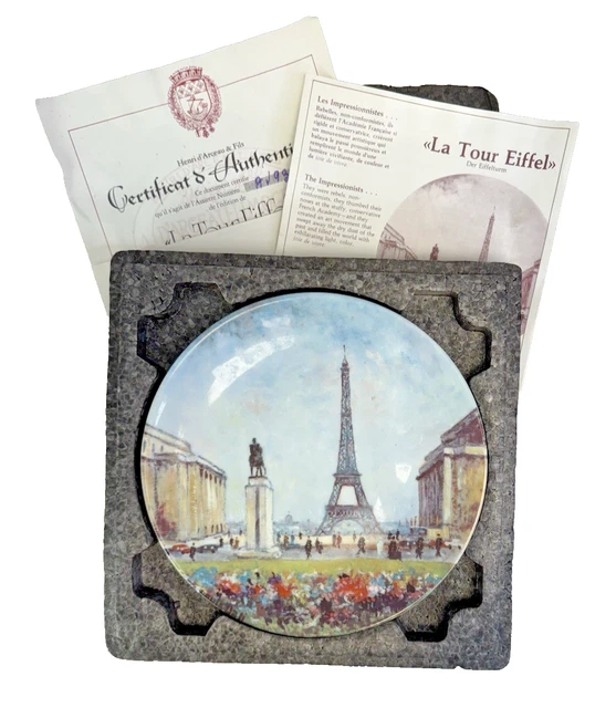HENRI D’ARCEAU & Fils Limoges France“La Tour Eiffel”Collector Plate w ...