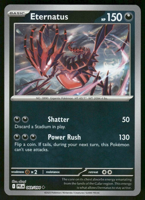 2025 LIGHTLY PLAYED Pokemon Eternatus 069/094 Phantasmal Flames PFL £1. ...