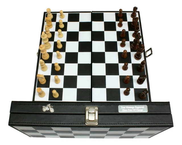 SCRAMBLER FOLDING CHESS Board and Backgammon Free Engraving Gift 545 £ ...