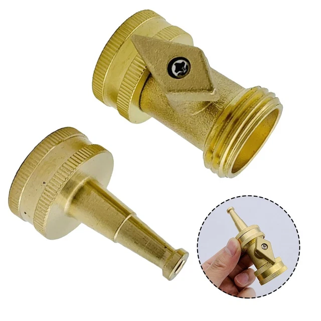 BUSE DE TUYAU en laiton robuste avec vanne d'arrêt pour des performances fiable EUR 19,57 ...