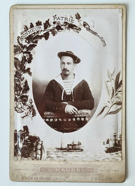 ANCIENNE PHOTO MARIN équipages de la flotte Française vers 1900 Toulon ...