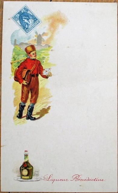 NETHERLANDS/DUTCH POSTMAN/MAILMAN ON 1910 Dom Benedictine Litho ...