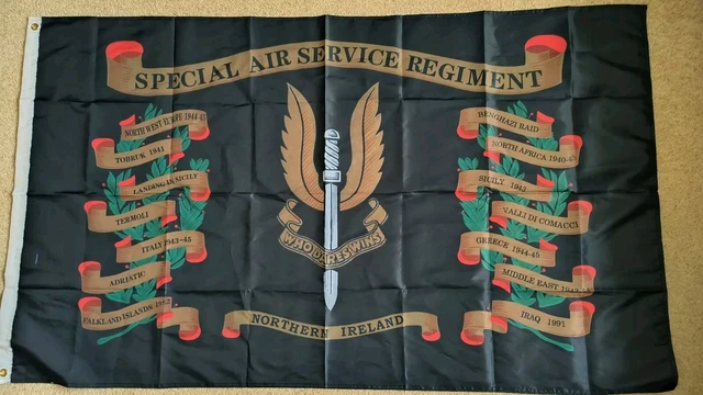 SPECIAL AIR SERVICE (SAS) battle honours Flag 3X5FT £15.00 - PicClick UK
