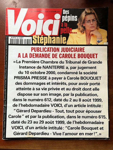 B)VOICI DU 20/11/2000; S. de Monaco/ Mélanie Griffith/ Claudia Schiffer ...