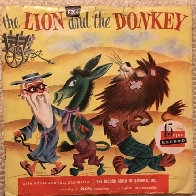 THE LION AND the Donkey Dora Richman Record Guild R264 45 RPM red ...