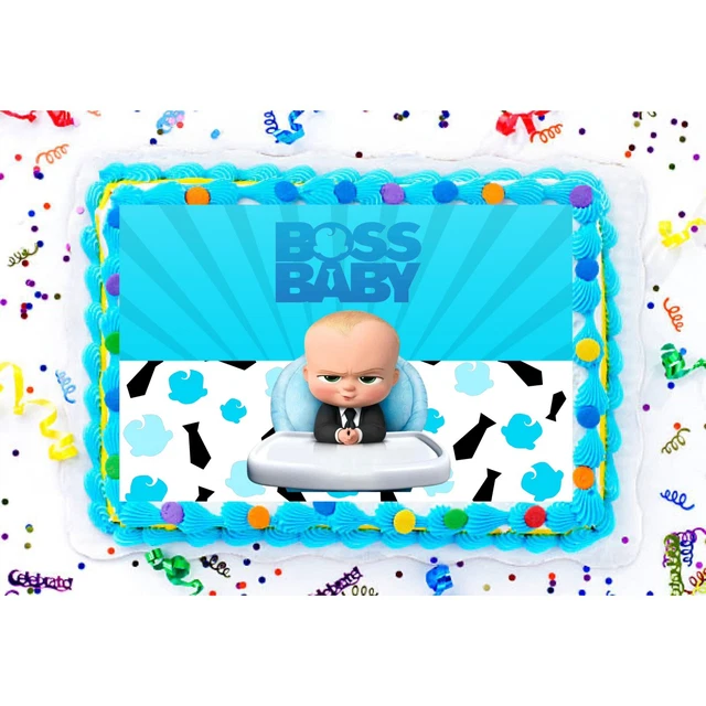 BOSS BABY INSPIRED A4 EDIBLE ICING CAKE TOPPER DECORATION £6.50 ...
