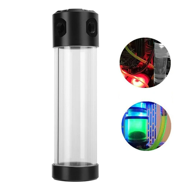 COMPUTER WATER TANK Cylindrical Transparent Sideout PC Cooling System 4 ...