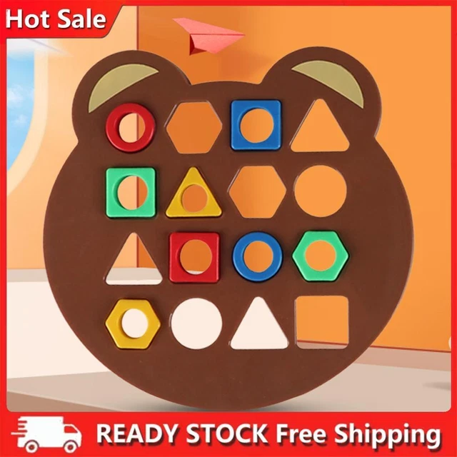 SHAPE MATCHING GAME Color Sensory Educational Toy Montessori Toy Puzzle ...