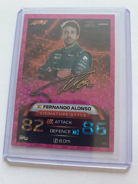 FERNANDO ALONSO ASTON Martin rosa Signature Style Turbo Attax 2023 ...