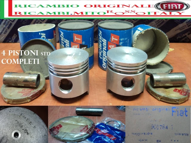 SERIE PISTONI COMPLETI Std Fiat 600 D Set 4 Piston Fiat 600D Original ...