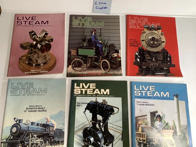 VINTAGE LIVE STEAM MAGAZINE 1993 Complete Year 6 Issues Train Boat ...