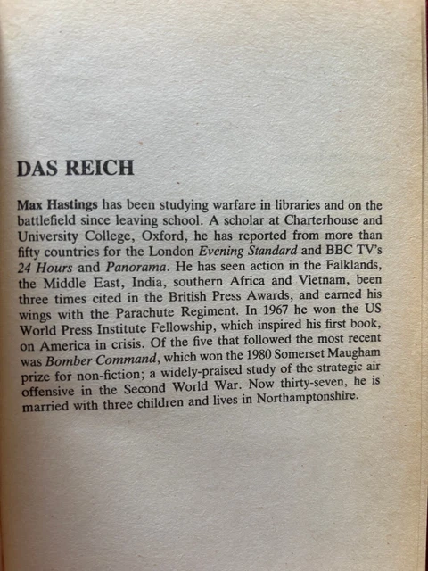 MAX HASTINGS: DAS Reich. Resistance and the March of the 2nd Panzer ...