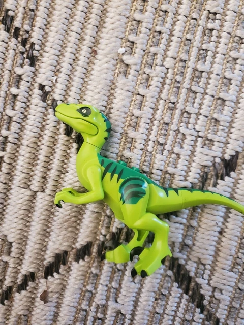 LEGO JURASSIC World Dinosaur minifigure velociraptor figure lime ...