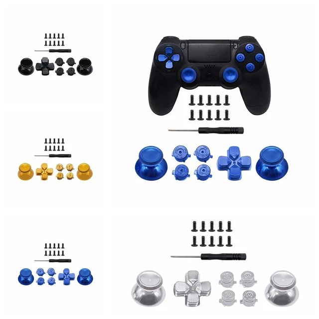 CHROME ABXY BUTTONS Metal Controller Direction Keys for PS4/Playstation ...