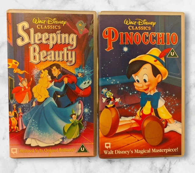 SLEEPING BEAUTY & Pinocchio (VHS, 1990s) – Walt Disney Classics – Rare ...