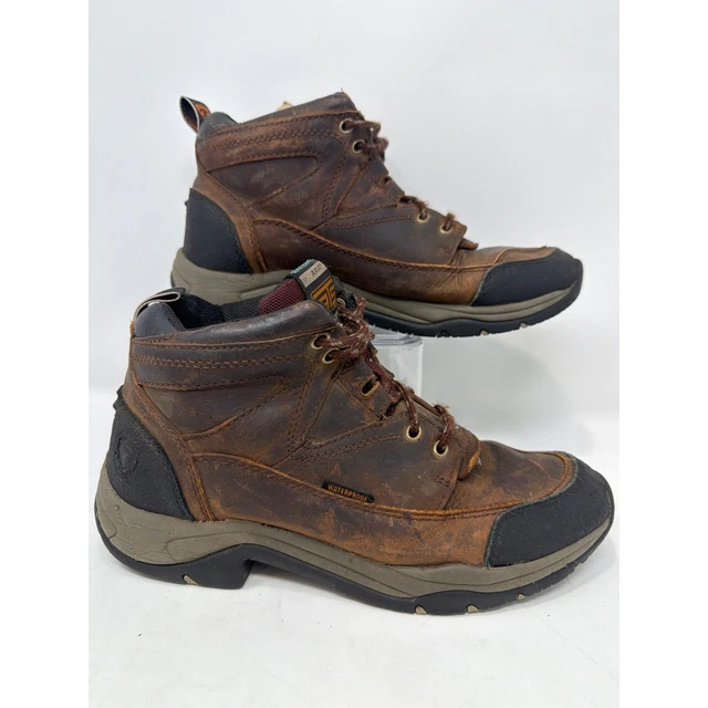 ARIAT MENS WATERPROOF Brown Leather Lace Up Work Boots Size Unknown £33 ...