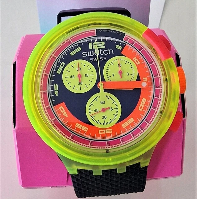 OROLOGIO SWATCH NEON TO THE MAX chrono cronografo SB06J100 EUR 145,00 ...