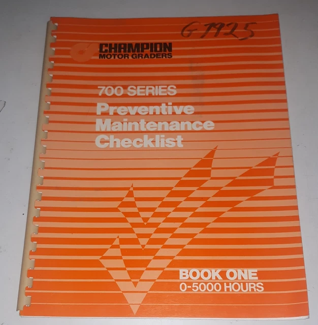 CHAMPION 700 SERIES Preventive Maintenance Checklist £17.04 - PicClick UK