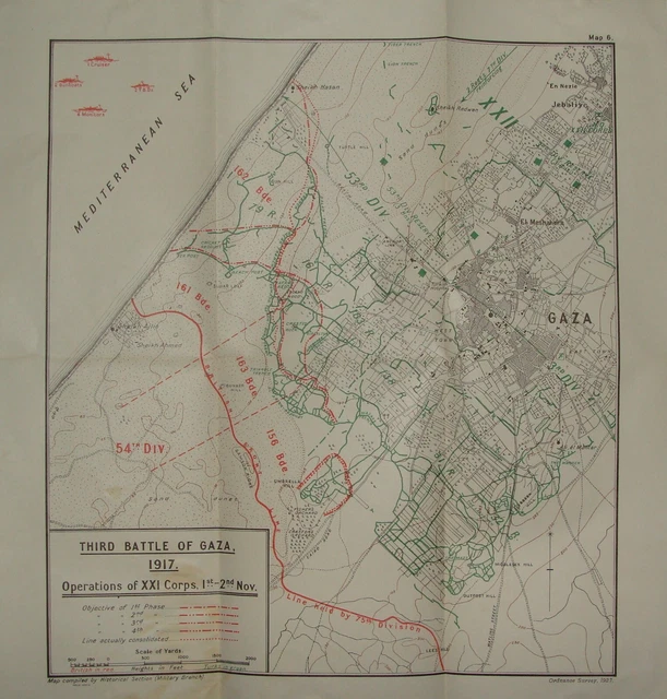 ISRAEL ARMY MAP Palestine Military WWI Turkish British Army Military ...