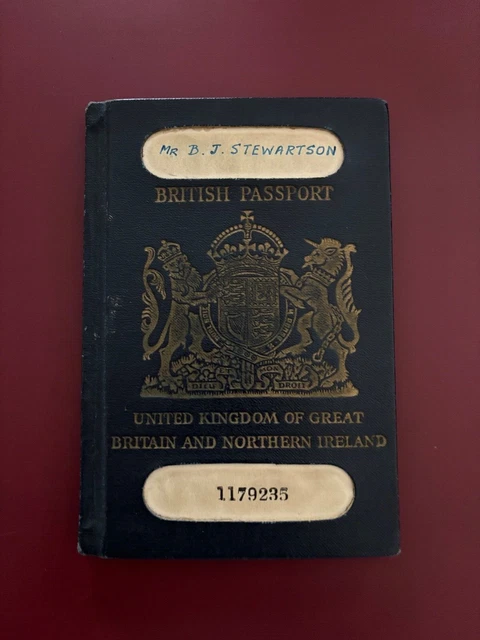 VINTAGE BRITISH PASSPORT Issued Mar 1949 Foreign Office Bernard Jack ...