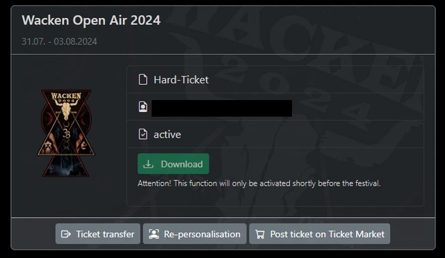 WACKEN OPEN AIR WOA 2024 Ticket 31.07.2024 - 03.08.2024 EUR 290,00 ...
