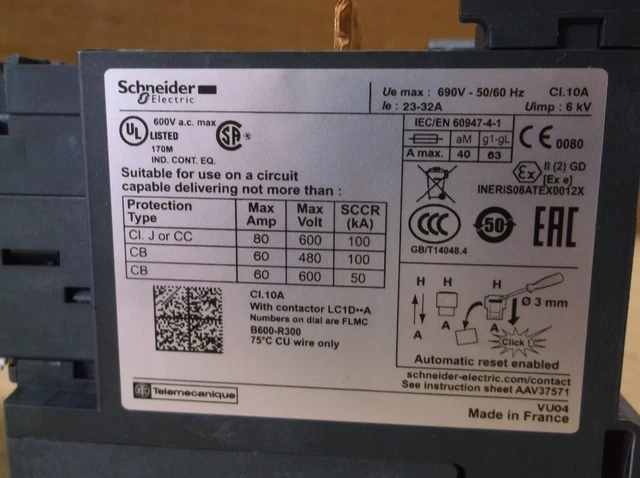 LRD332 SCHNEIDER THERMAL Overload Relay Range 23A-32A $35.35 - PicClick AU