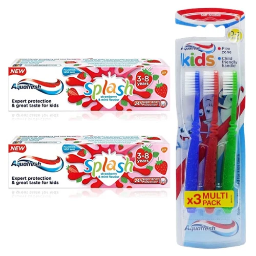 AQUAFRESH SPLASH TOOTHPASTE and Toothbrush Bundle for 3-8 Yrs ...