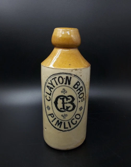 GINGER BEER BOTTLE 'Clayton Bros. Pimlico' Two Tone £25.00 - PicClick UK