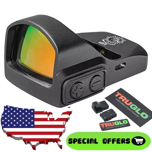 TRUGLO TRUTEC MICRO Sub-Compact Red-Dot Sight 3MOA Open TG8100B RMS Cut ...