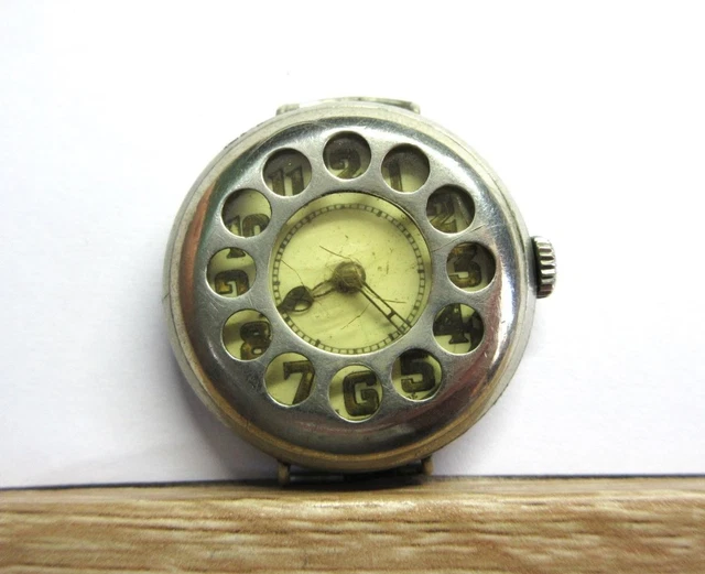 ANTIQUE WW1 OFFICERS TRENCH WATCH with Face Guard c1915 - Ticking £79. ...