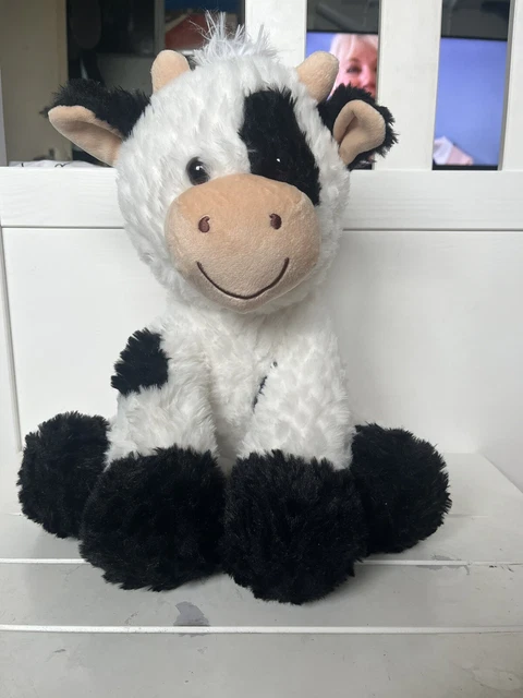 ASDA COW SOFT Toy Comforter Plush Sitting Approx 14" Black White £10.00 ...