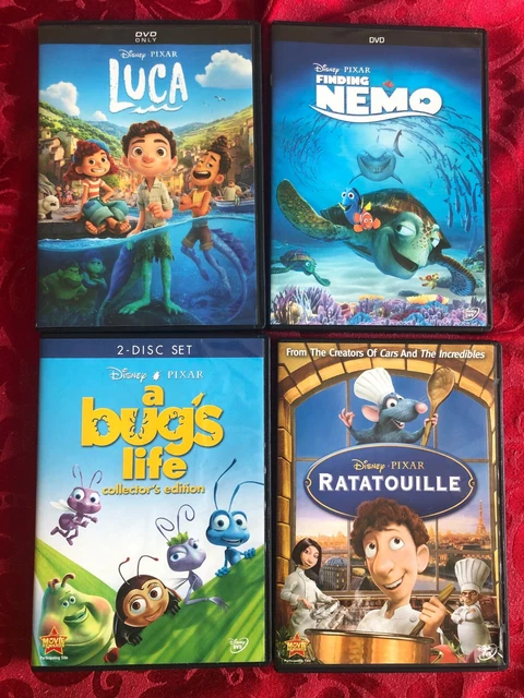 4 PIXAR MOVIE DVDs: Luca, Ratatouille, A Bug's Life, Finding Nemo £9.41 ...