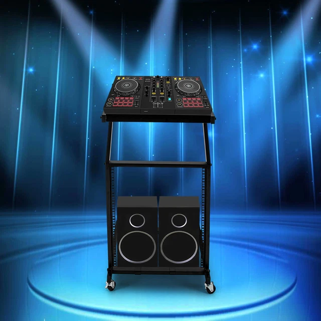 12U RACK MOUNT DJ Mixer Case Stand Studio Equipment Cart Stage Amp ...