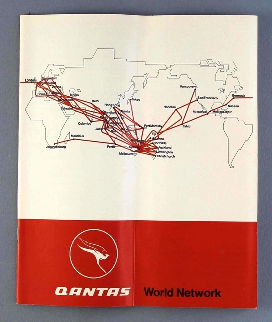 QANTAS VINTAGE AIRLINE Timetable October 1973 Route Map Qf Australia ...