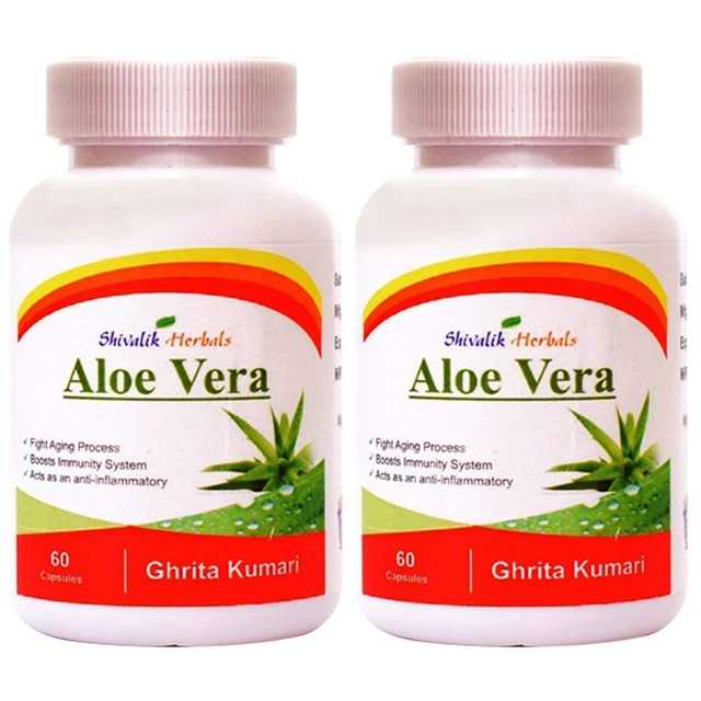 SHIVALIK HERBALS ALOE Vera, 60 capsules (PACK OF 2 )+ £35.72 - PicClick UK