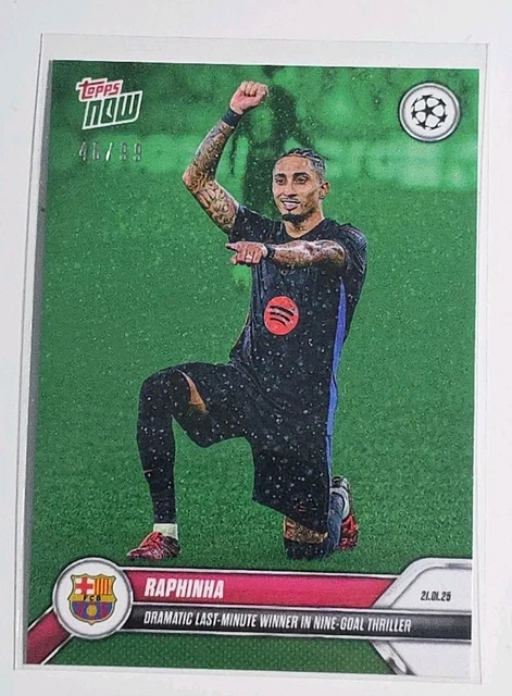 TOPPS NOW UCL 2024/25 - Card 074 - Raphinha - FC Barcelona - LIMITED ...