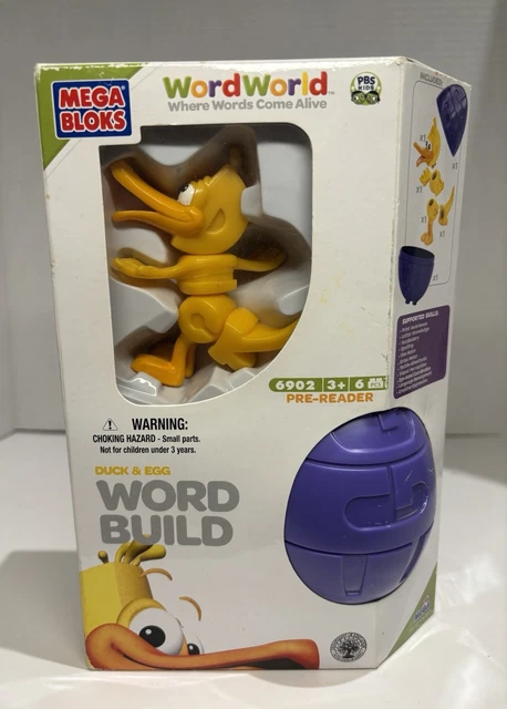 RARE MEGA BLOKS WordWorld DUCK & EGG Word Build Set 6902 NEW SEALED ...