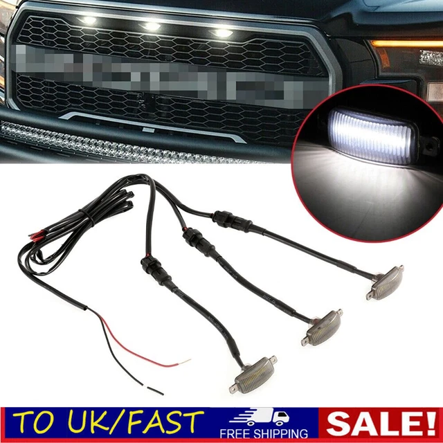 3PCS 12LED FRONT Grille Running Lights Kit Raptor Style For Ford F150 ...