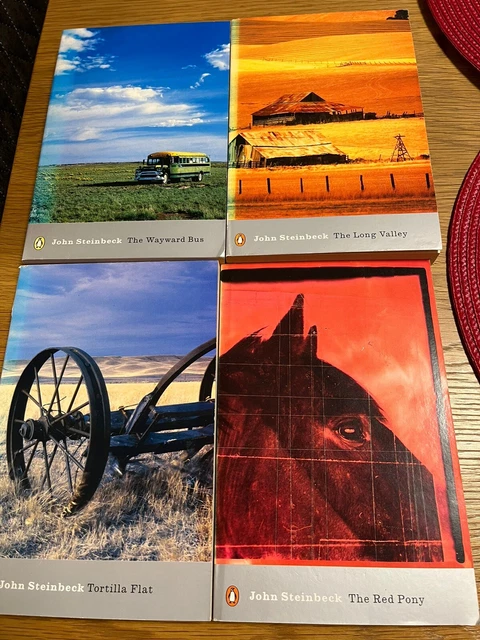 4 JOHN STEINBECK Books Red Pony Long Valley Wayward Bus Tortilla Flat Penguin £12.50 - PicClick UK