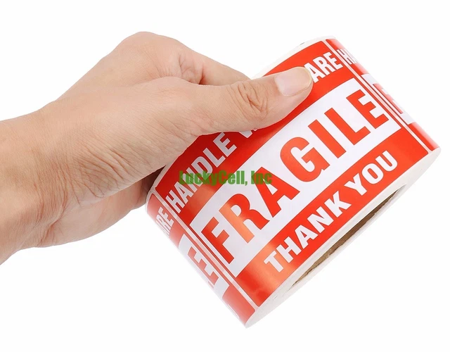 5000 LABELS 3X5 Handle With Care Fragile Label Sticker 5 Rolls 1000 Per ...
