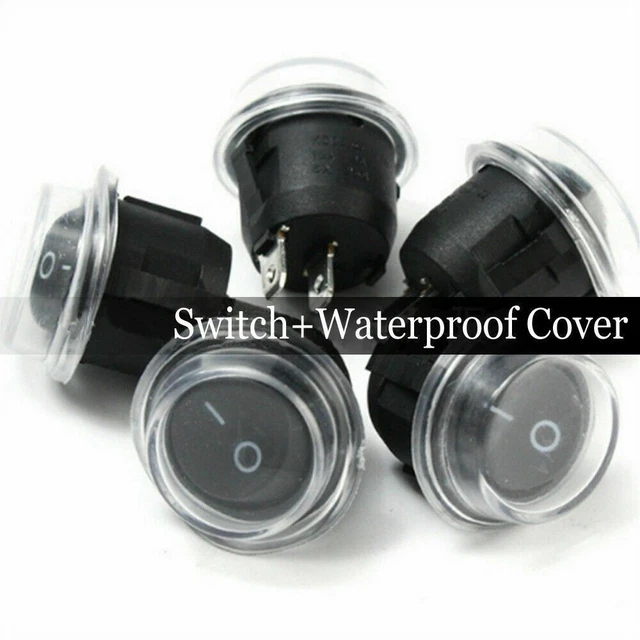 ROUND ROCKER SWITCHES for Car/RV/Boat 5pcs Pack 12V with Waterproof ...
