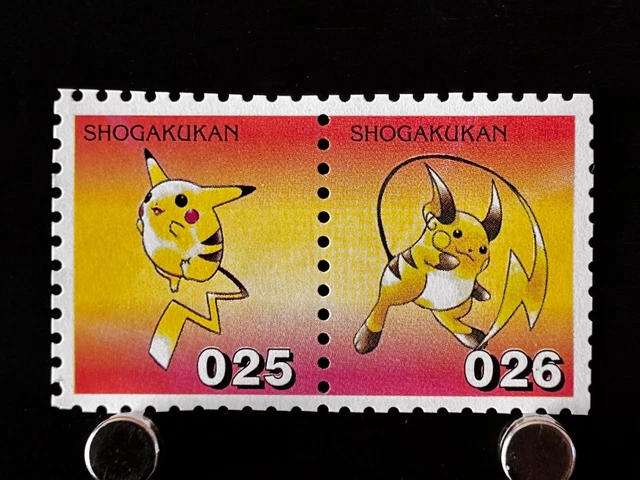 PIKACHU RAICHU POKEMON Stamp Shogakukan Japonais Nintendo Japan Card ...