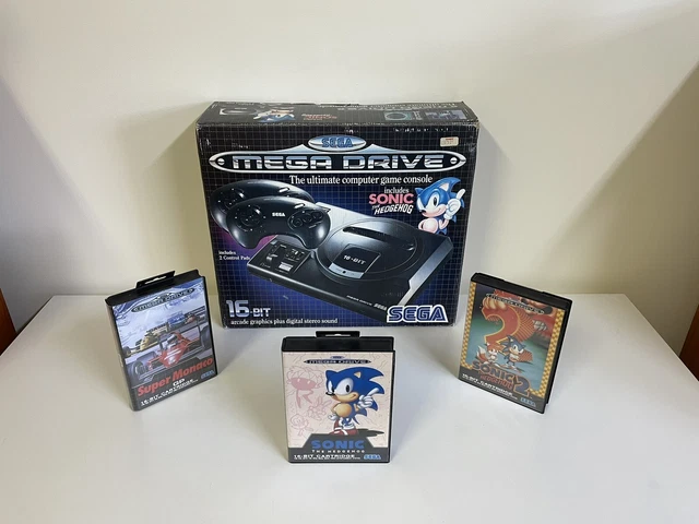 ORIGINAL 1991 SEGA MEGA DRIVE Console Sonic the hedgehog 1&2 Super ...