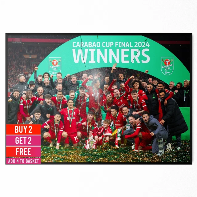 LIVERPOOL FC CARABAO Cup EFL Champions 2024 Printed Poster A5-A3 £3.99 ...