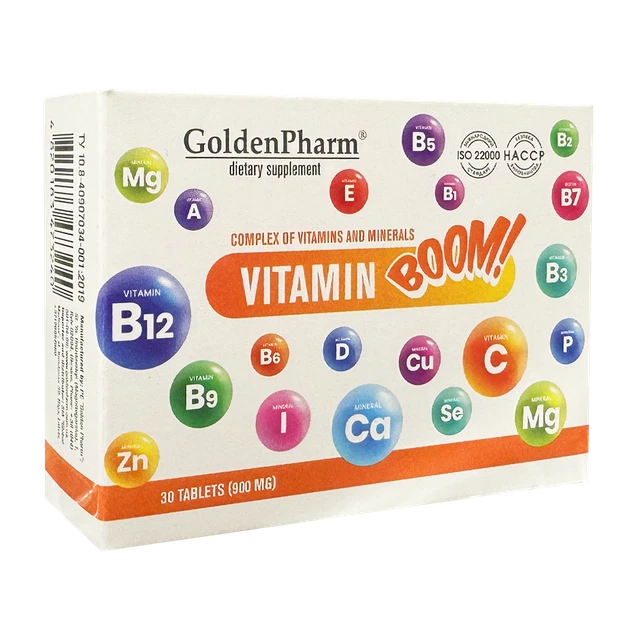 GOLDEN PHARMA MULTIVITAMIN complex Boom, 30 tablets £9.99 - PicClick UK