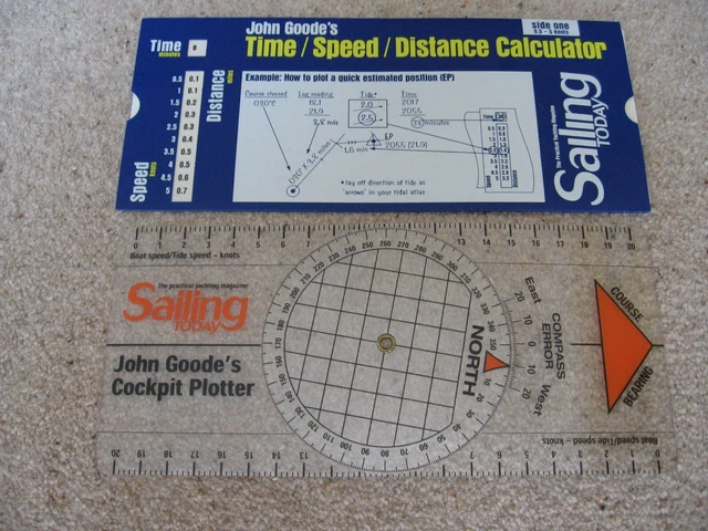 SAILING NAVIGATION JOHN Goode's Cockpit Plotter & Time/Speed/Distance ...