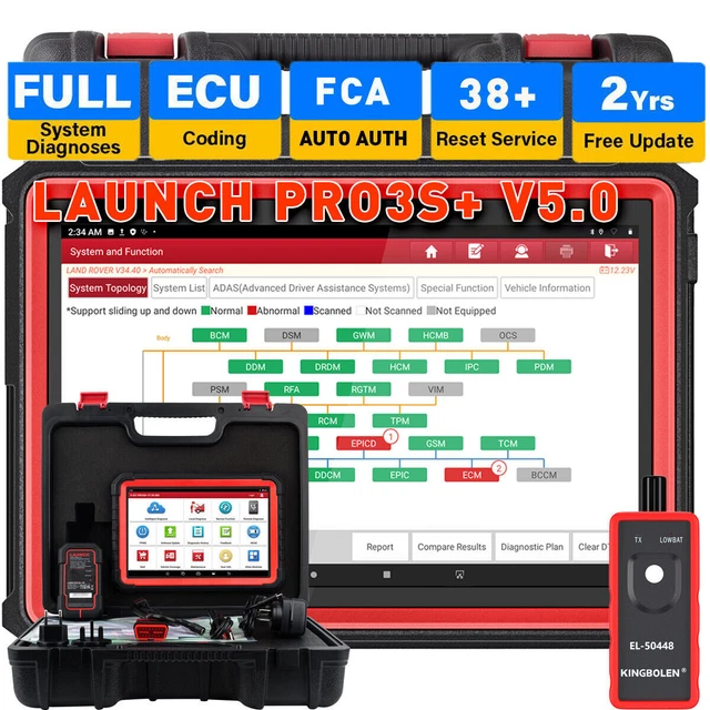 LAUNCH X431 PRO3S+ V+ Pro 5 Car Diagnostic Scanner Bidirectional ECU ...