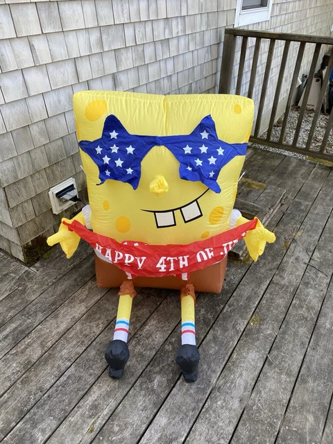 GEMMY NICKELODEON SPONGEBOB SquarePants Inflatable Fourth Of July 4ft ...