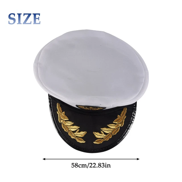 2X(ADULT YACHT BOAT Captain Hat Navy Ship Sailor Costume Party Fancy ...